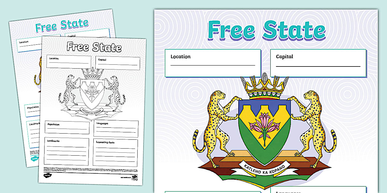 Free State Fact File Template (teacher made) - Twinkl