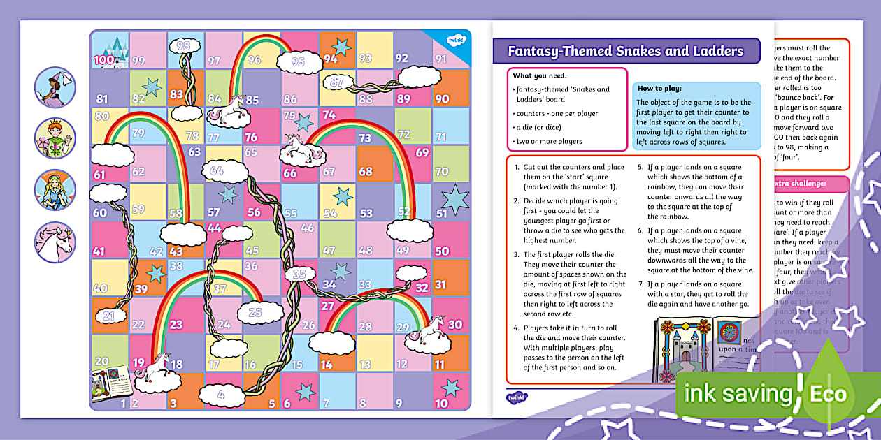 Fantasy-Themed Snakes and Ladders Game (teacher made)