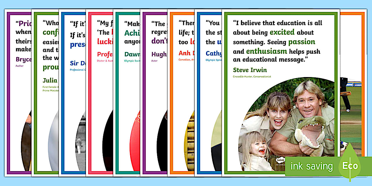 Australian Inspirational Quotes Display Posters - Twinkl