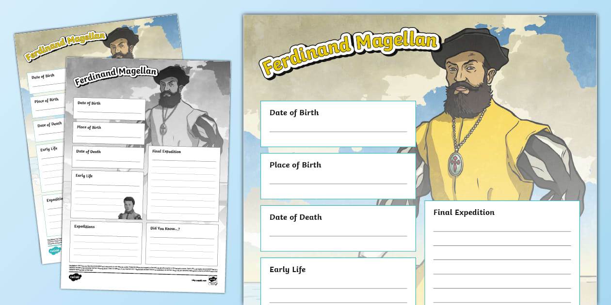 Ferdinand Magellan Fact File Template - Twinkl
