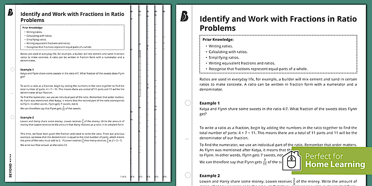 👉 Identifying & Working with Fractions in Ratio Problems | Beyond