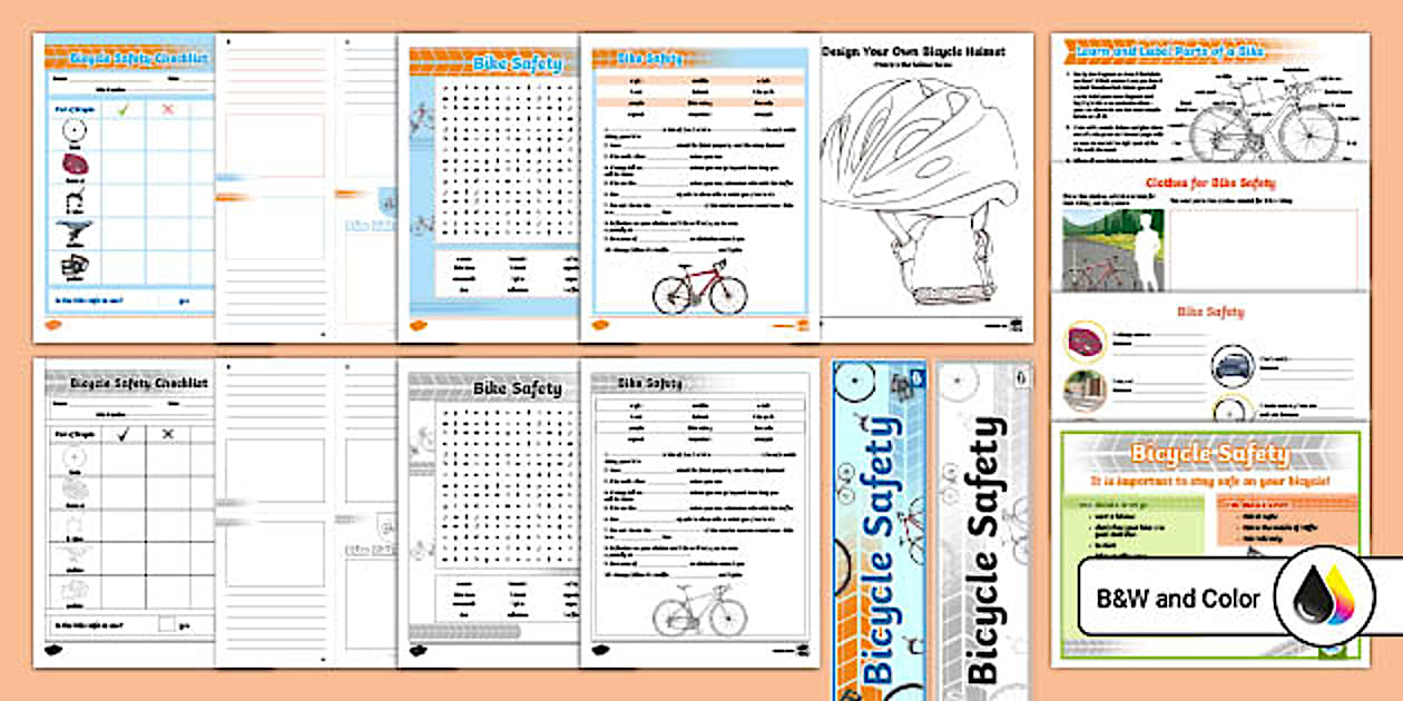 Bicycle Safety Information Activity Pack (teacher made)