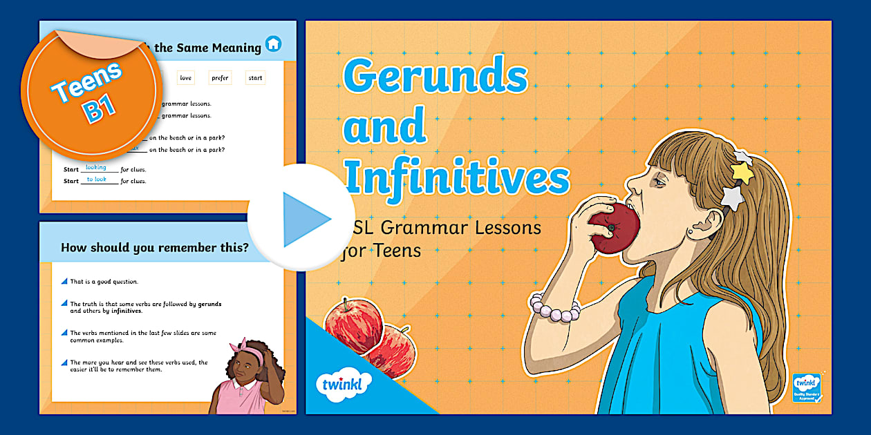 ESL Gerunds and Infinitives PowerPoint for Teens - Twinkl
