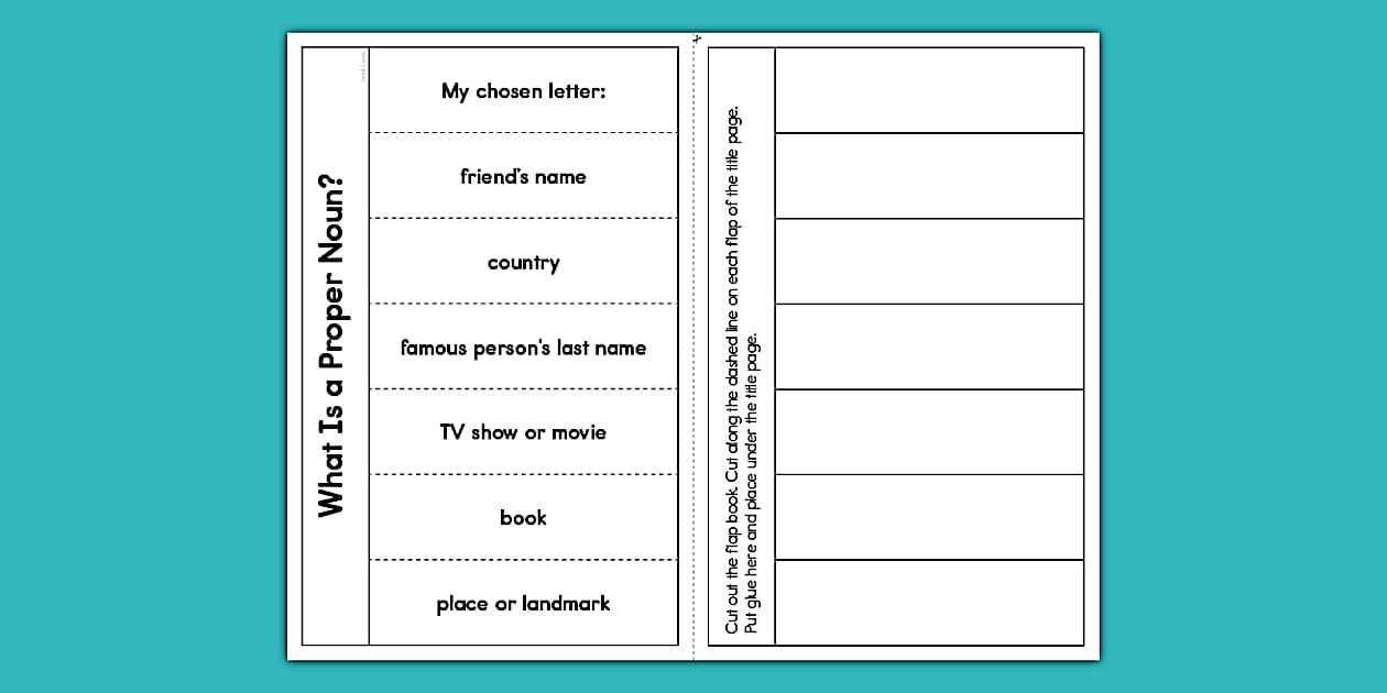 Proper Nouns Flap Book (teacher made) - Twinkl