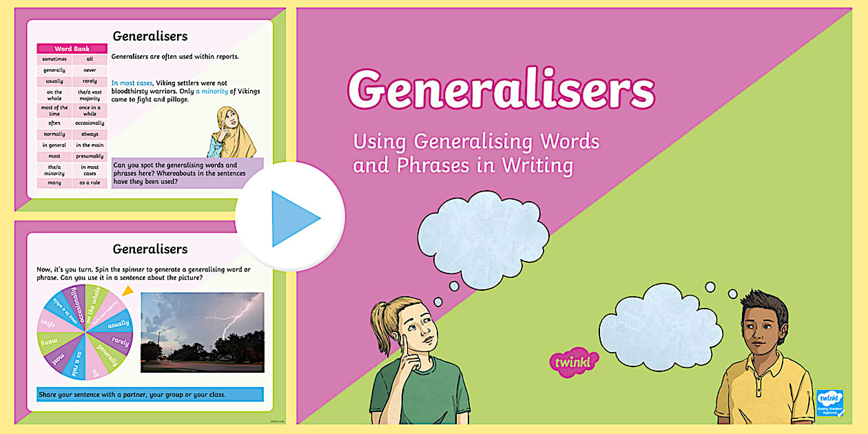 Generalisers: Using Generalising Words and Phrases in Writing PowerPoint