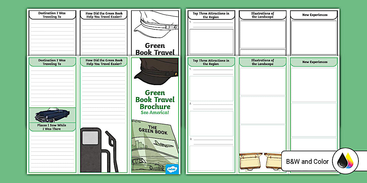 Green Book Travel Brochure Project (teacher made) - Twinkl