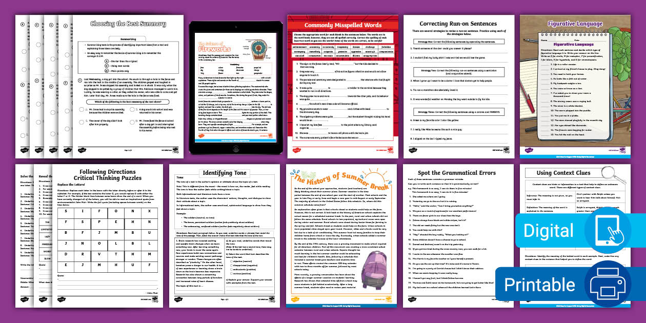 Sixth Grade ELA Sub Pack (Teacher-Made) - Twinkl