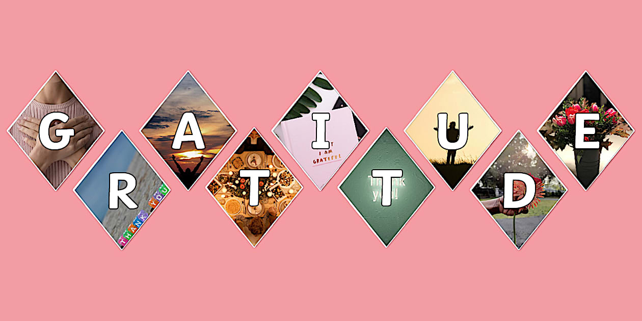 Gratitude Rhombus Display Shapes (teacher made) - Twinkl