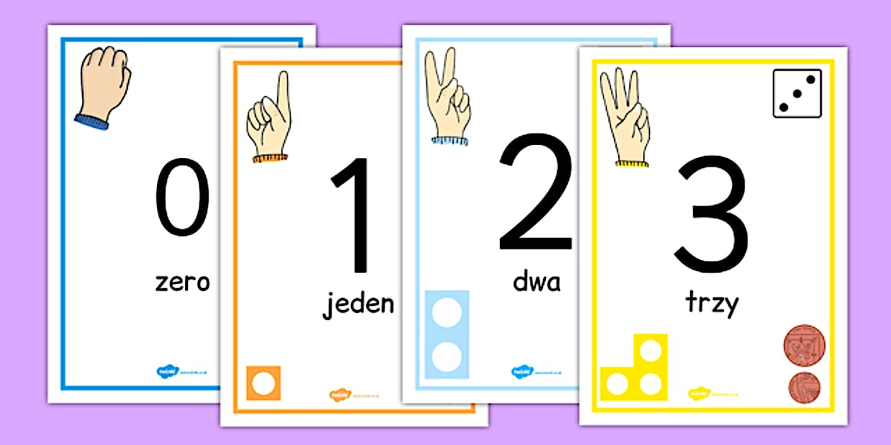 Materiały na gazetkę Liczby 0 do 20 po polsku - matematyka