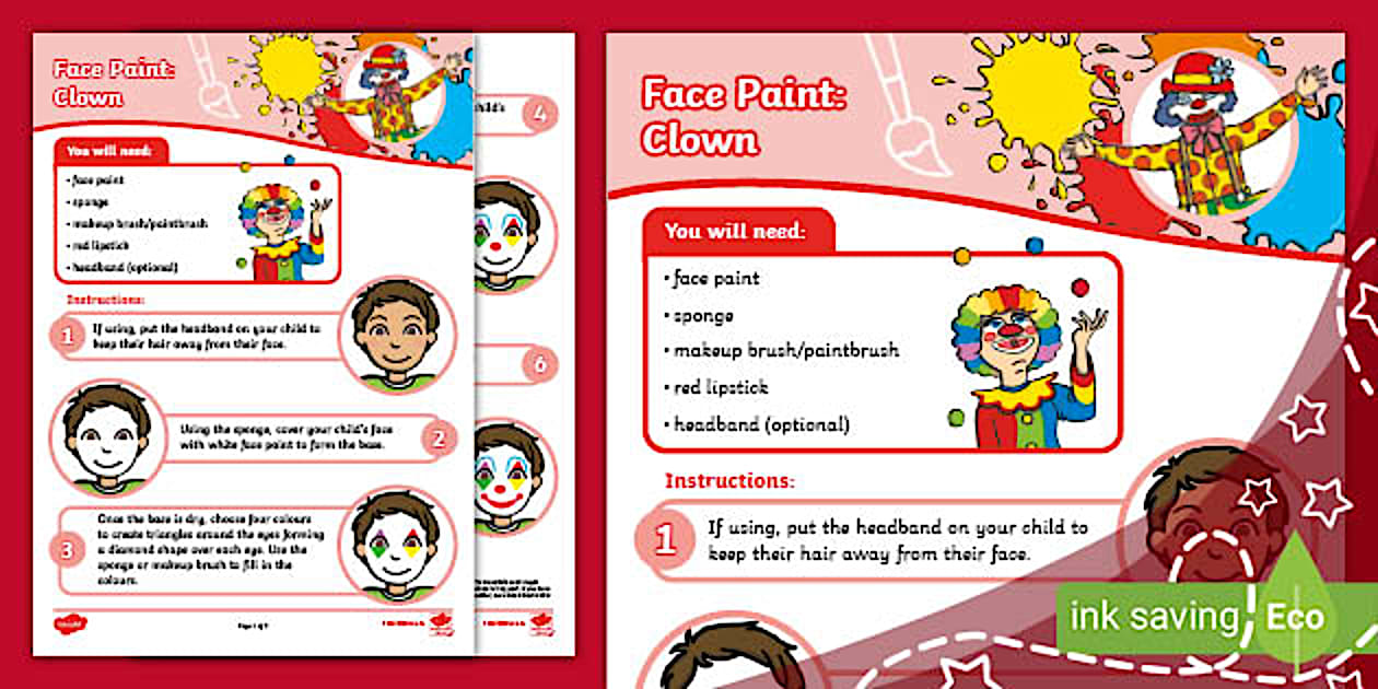 Face Paint - Clown (teacher made) - Twinkl