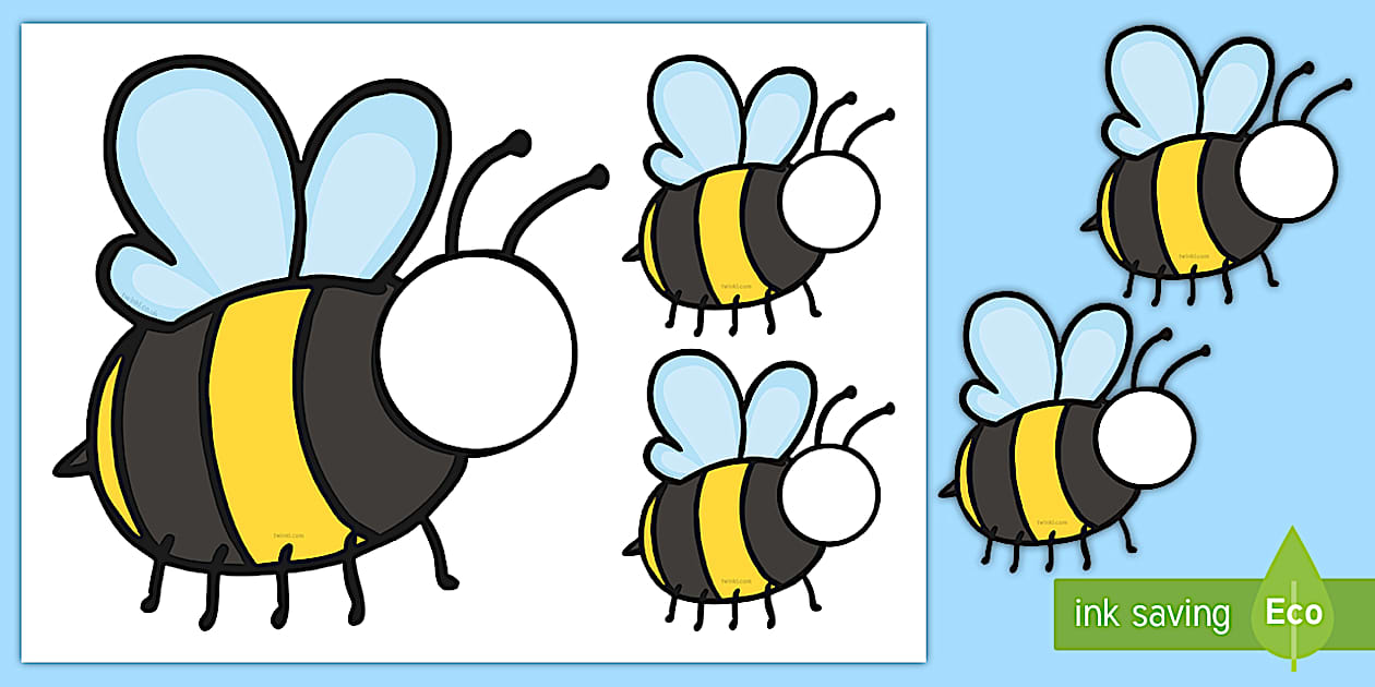 👉 Editable Bee Face Cut-Outs (Teacher-Made) - Twinkl