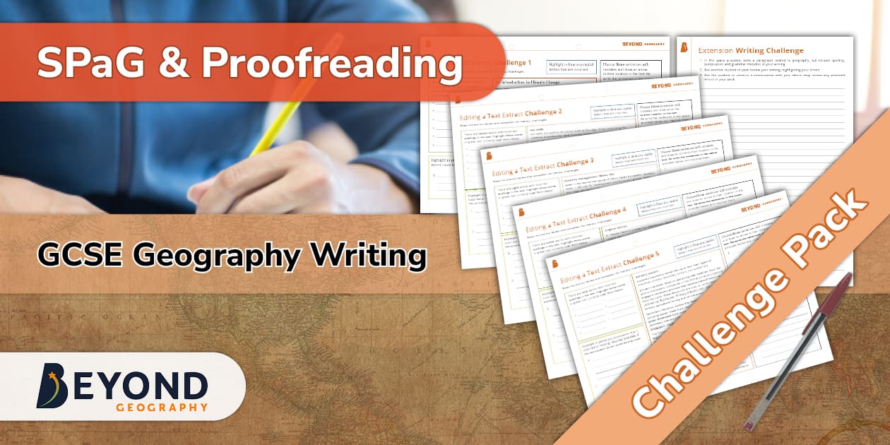 GCSE Geography Writing: SPaG and Proofreading Challenge Pack