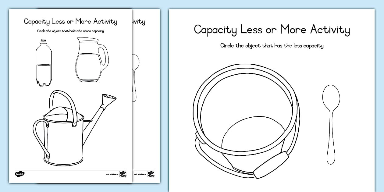 Grade R Capacity Less or More Activity - Twinkl