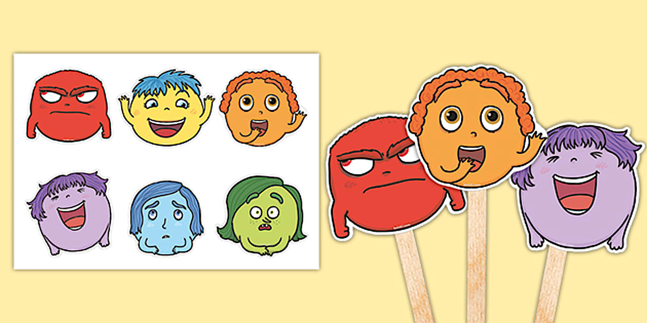 Mood Monsters Stick Puppets (teacher made) - Twinkl