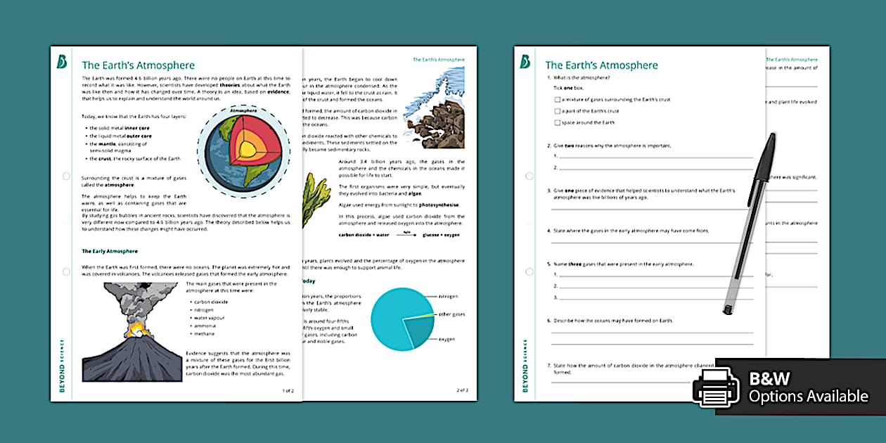 KS3 Evolution of the Atmosphere Reading Comprehension