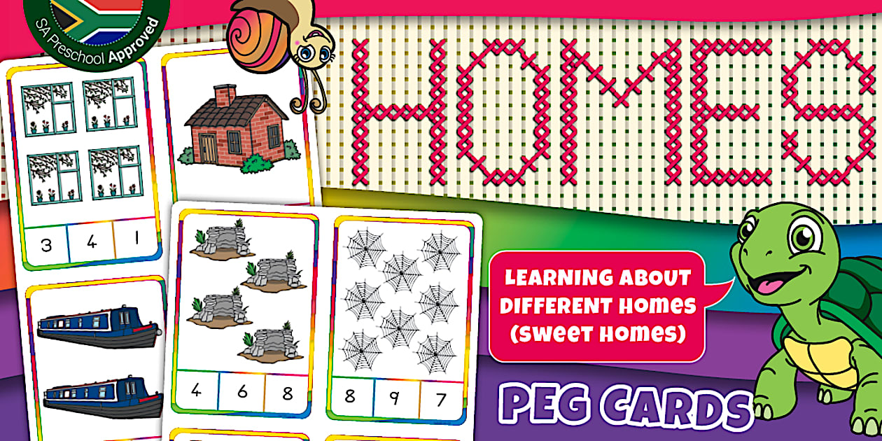 Preschool: Homes - Peg Cards