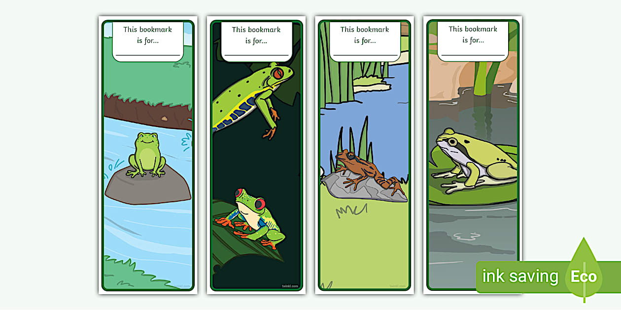 Four Colourful Amphibian-Themed Bookmarks | Twinkl | KS1