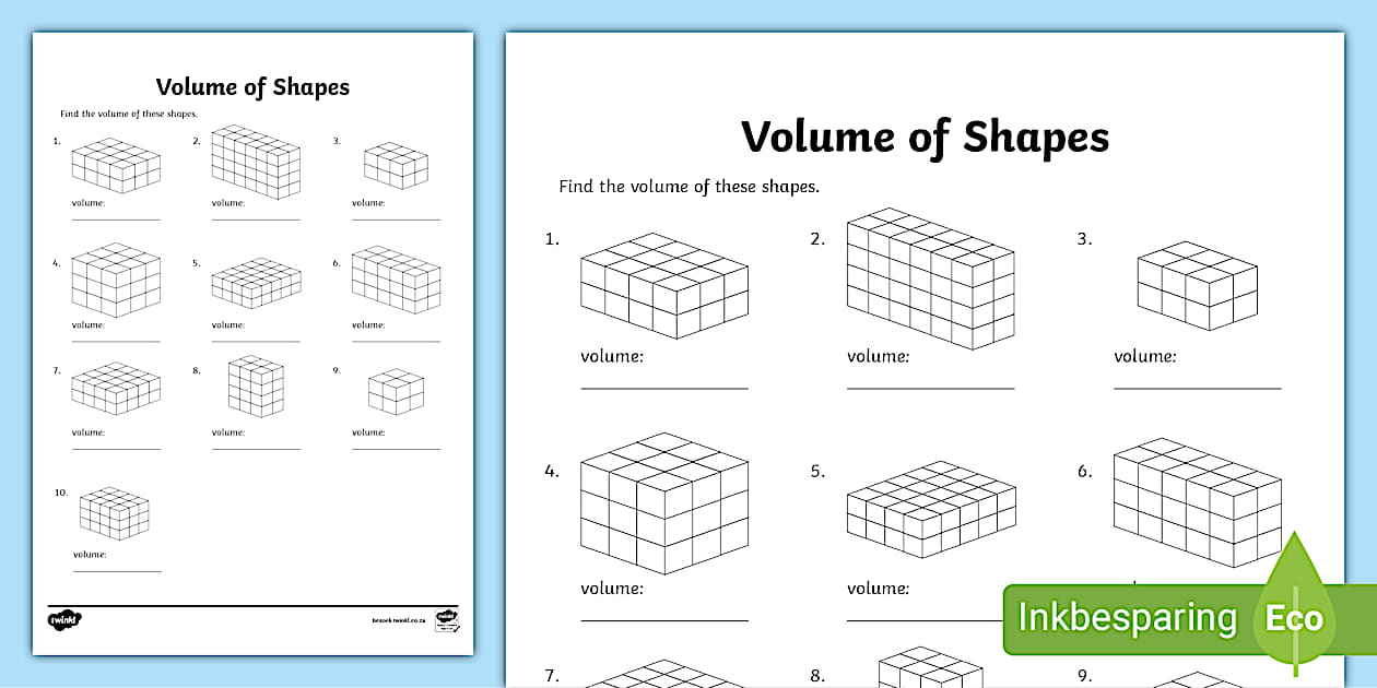 Volume of Regular Shapes Using Cubes Activity Sheet - Twinkl