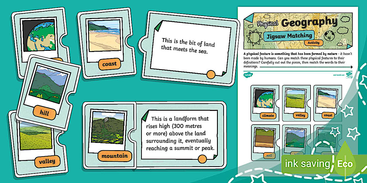 Physical Geography Jigsaw Matching Activity (Ages 5 - 7)