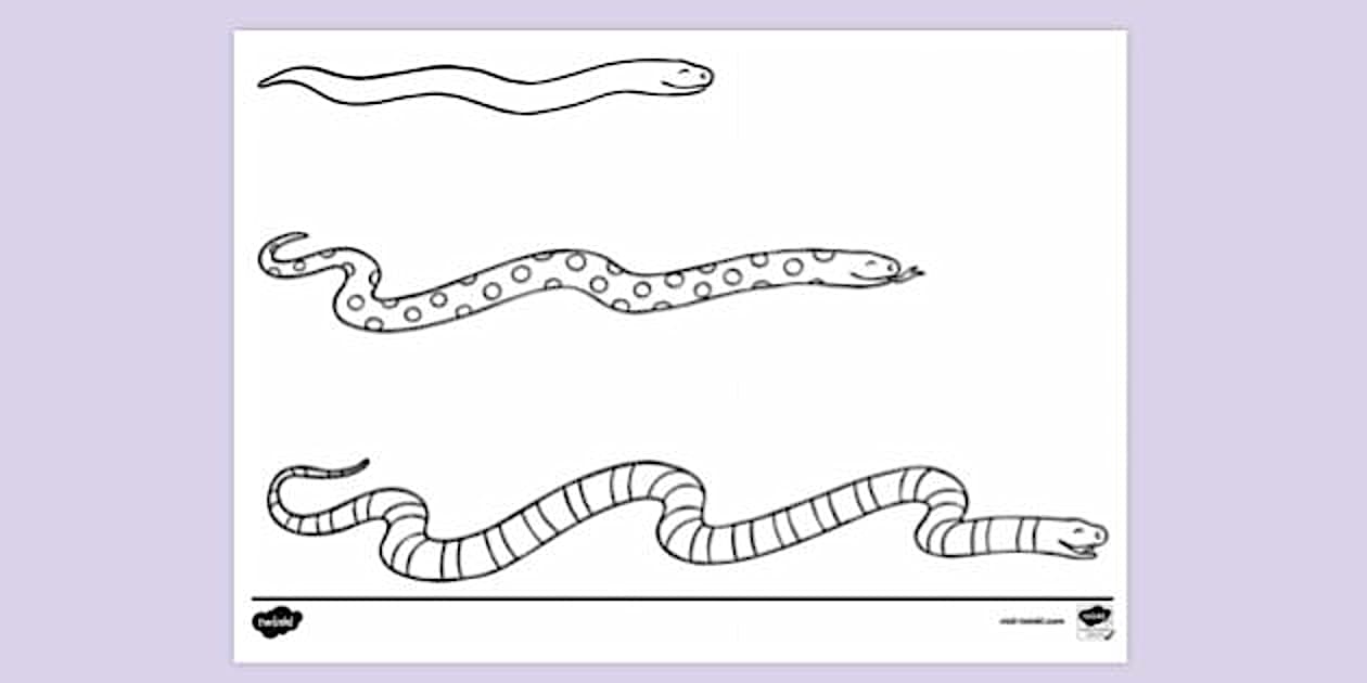 Printable Colouring Page of Snakes | Colouring Sheets