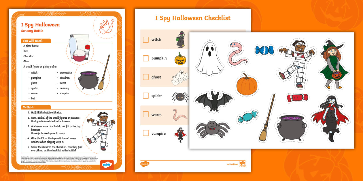 I Spy Halloween Sensory Bottle Activity (teacher made)