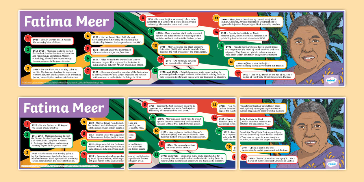 Fatima Meer - Timeline (teacher made) - Twinkl
