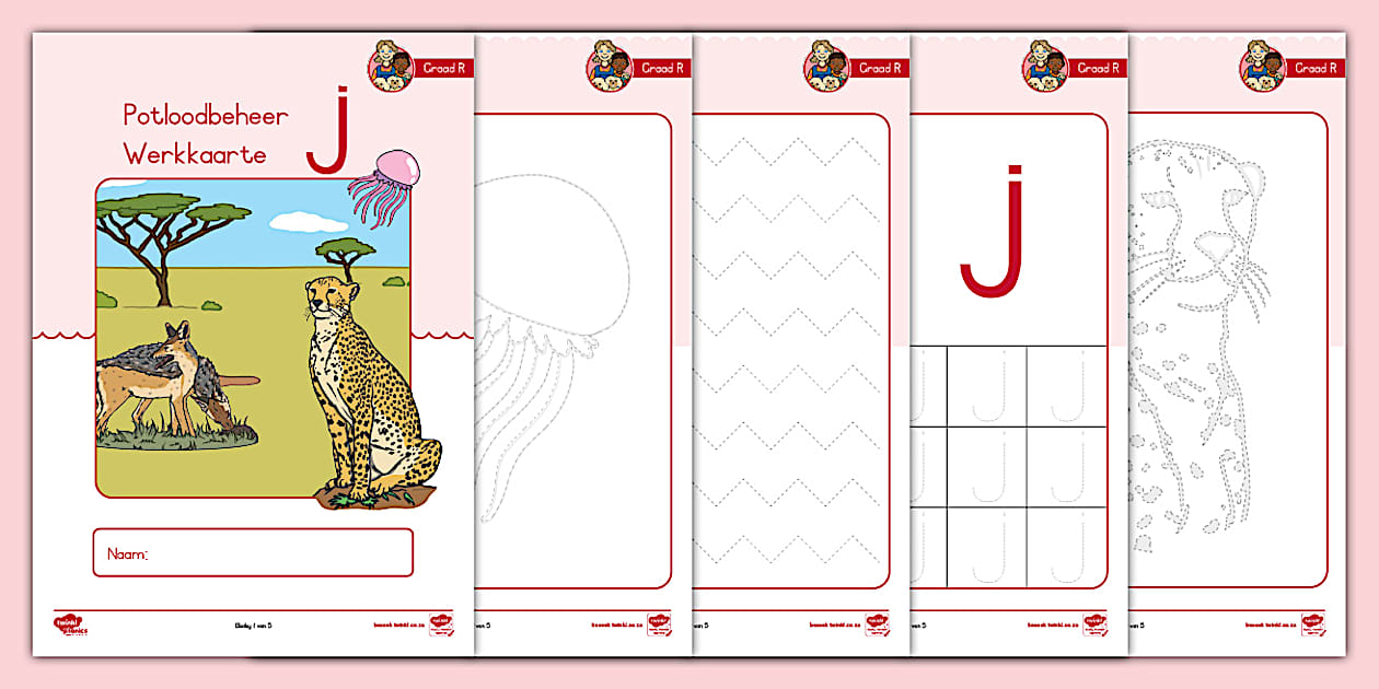 Graad R Klanke Potloodbeheer Werkkaarte j (Teacher-Made)