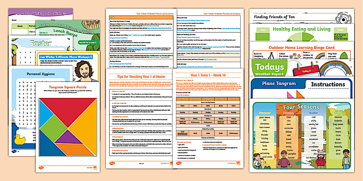 Year 1 Term 1 Week 10 Home Learning Pack