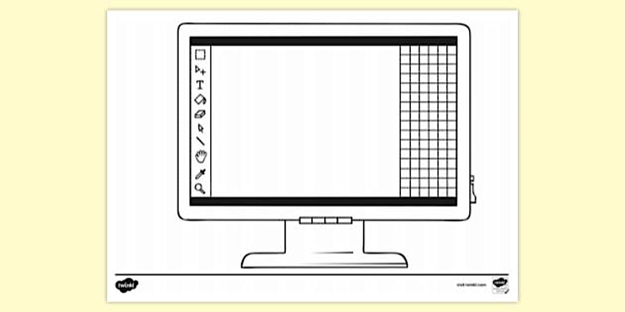 Photoshop Computer Programme Software Colouring Sheet