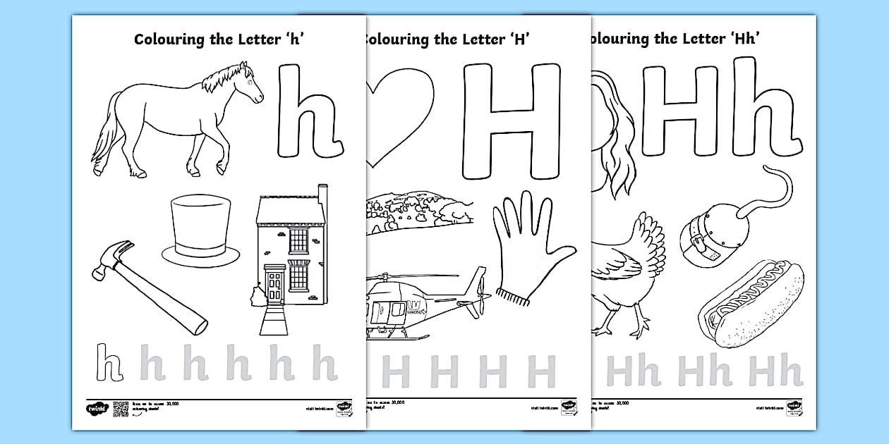 Letter H Colouring Pages - Twinkl