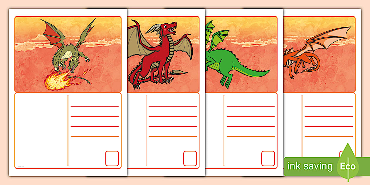 Dragon Postcards| Twinkl Resources| Writing Skills Lesson