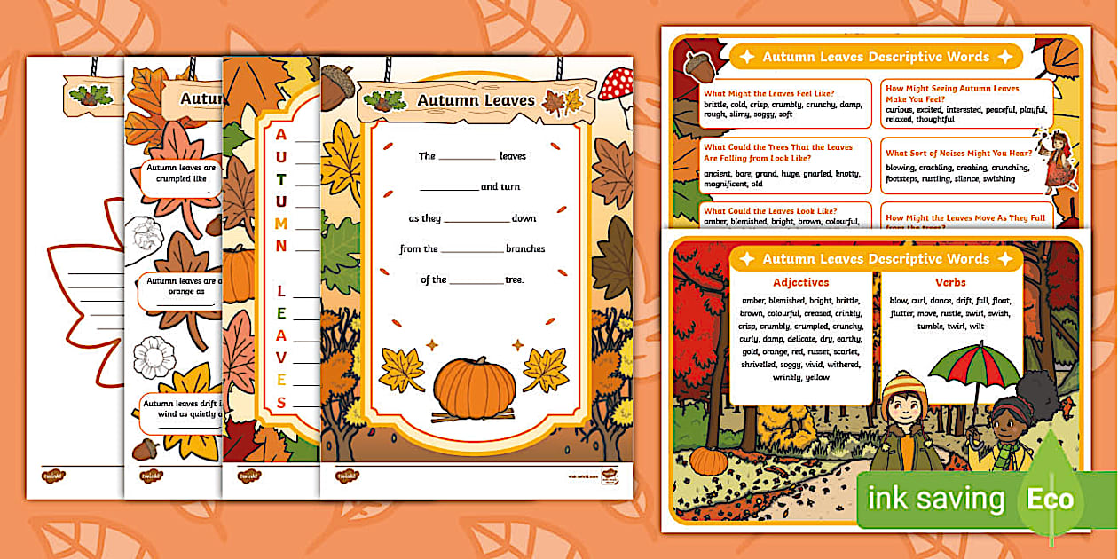 KS1 Autumn Leaves Poetry Activity Pack - Autumn Leaf Poems