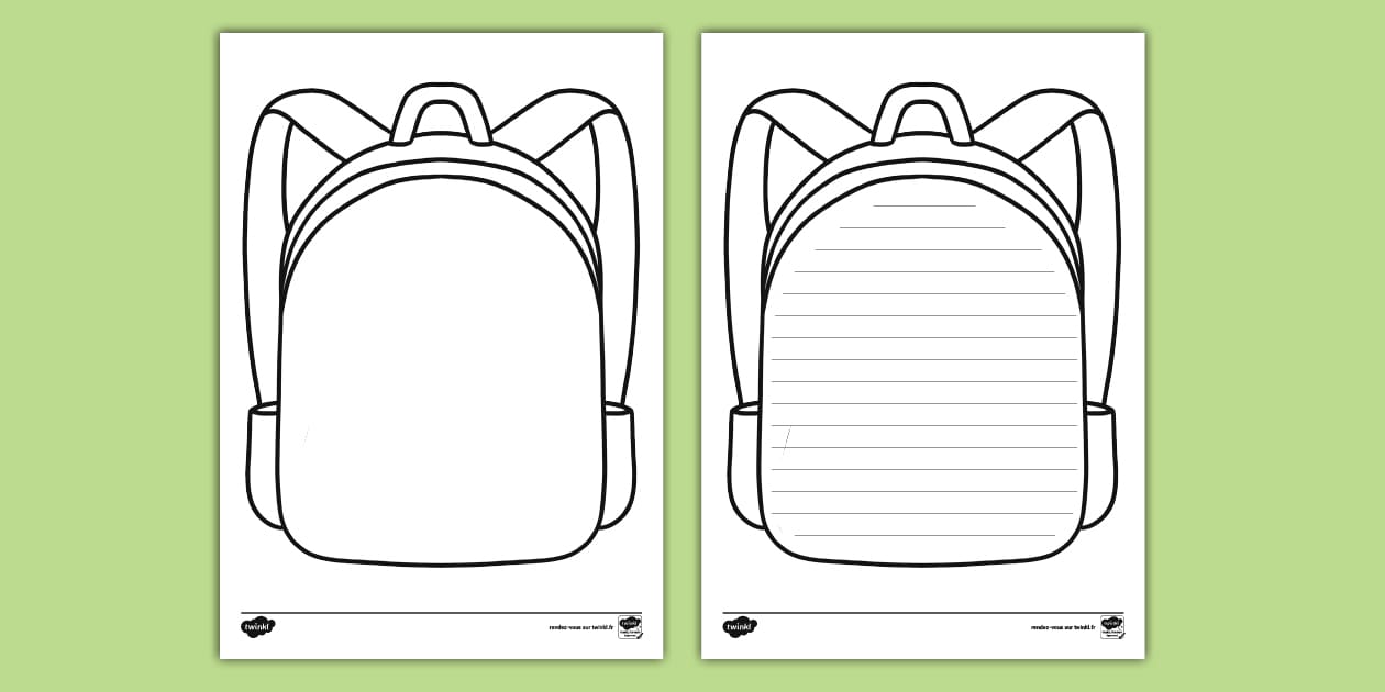 Modèle d'écriture : Un sac à dos (l'enseignant a fait)