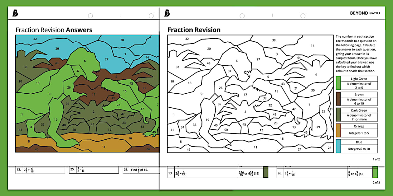 👉 Colour by Numbers: Fraction Revision | KS3 Maths | Beyond