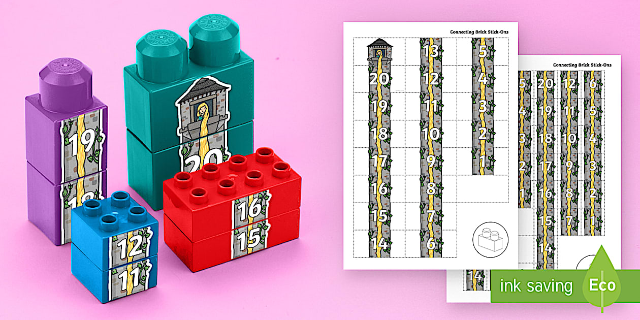 Number Tower to 20 Connecting Bricks Game - Twinkl