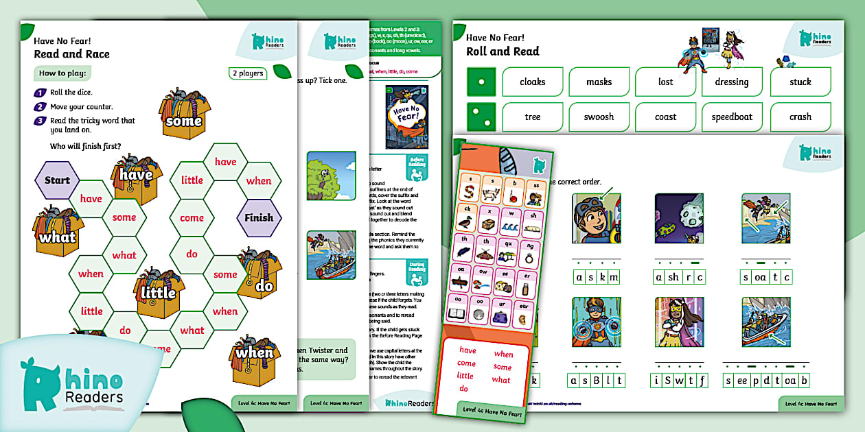 4c Have No Fear!: Resource Pack - Twinkl Rhino Readers