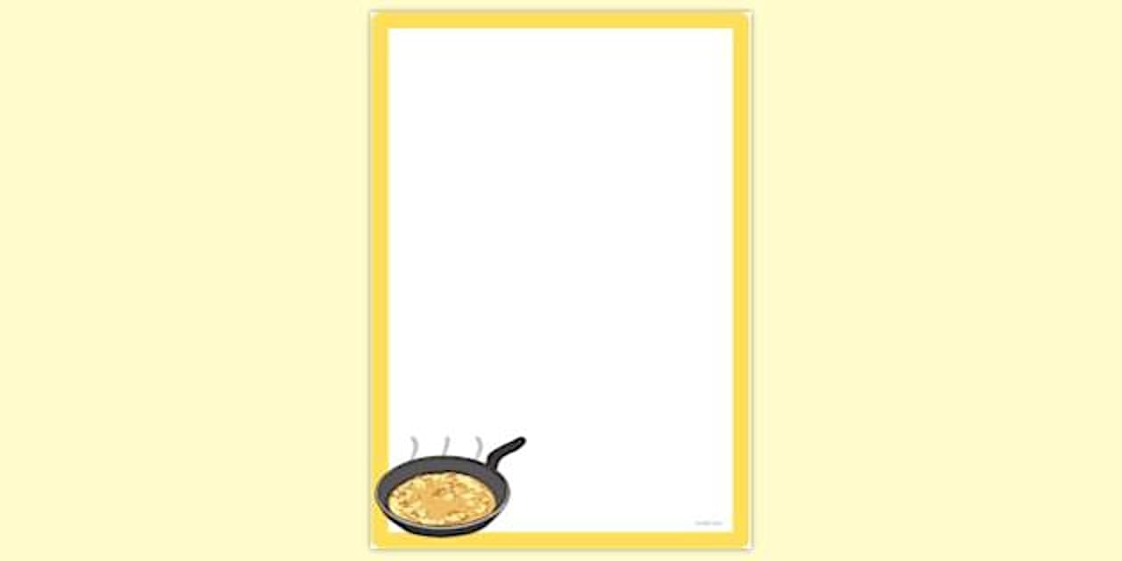 Pancake Cooking in a Frying Pan Page Border | Page Borders