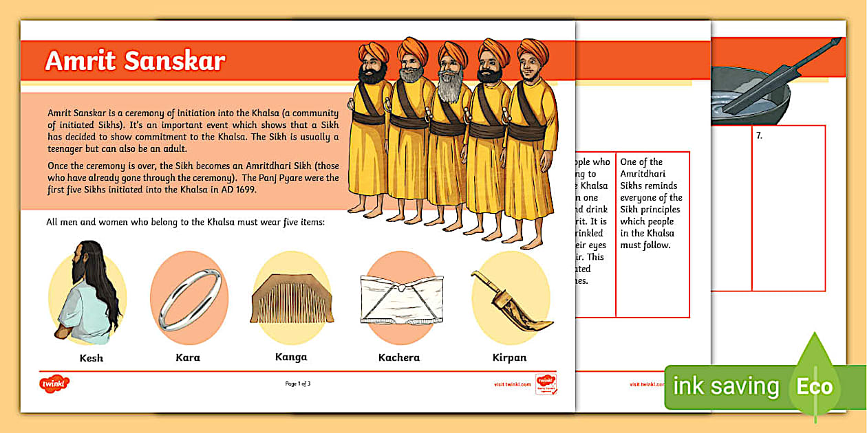 Amrit Sanskar Sequencing Activity (teacher made) - Twinkl