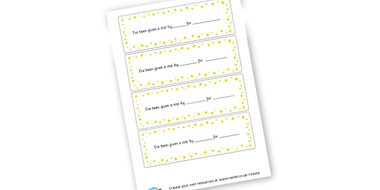 Parent Star Reward Slips (teacher made) - Twinkl