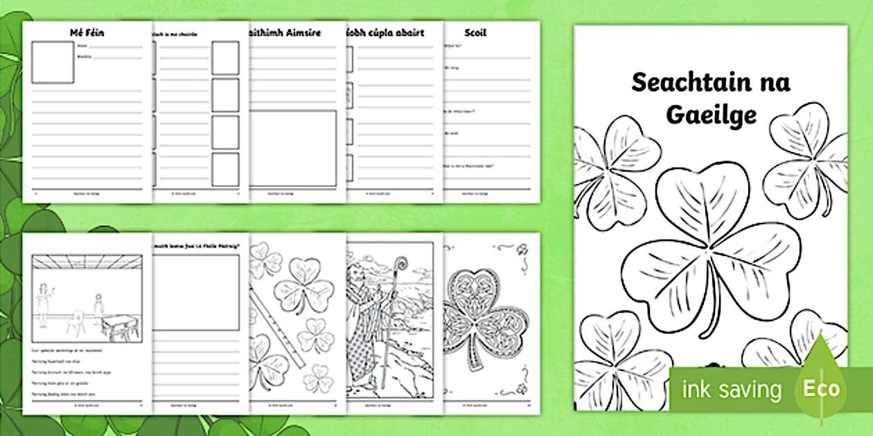 Cursive Seachtain na Gaeilge Activity Booklet Three Gaeilge