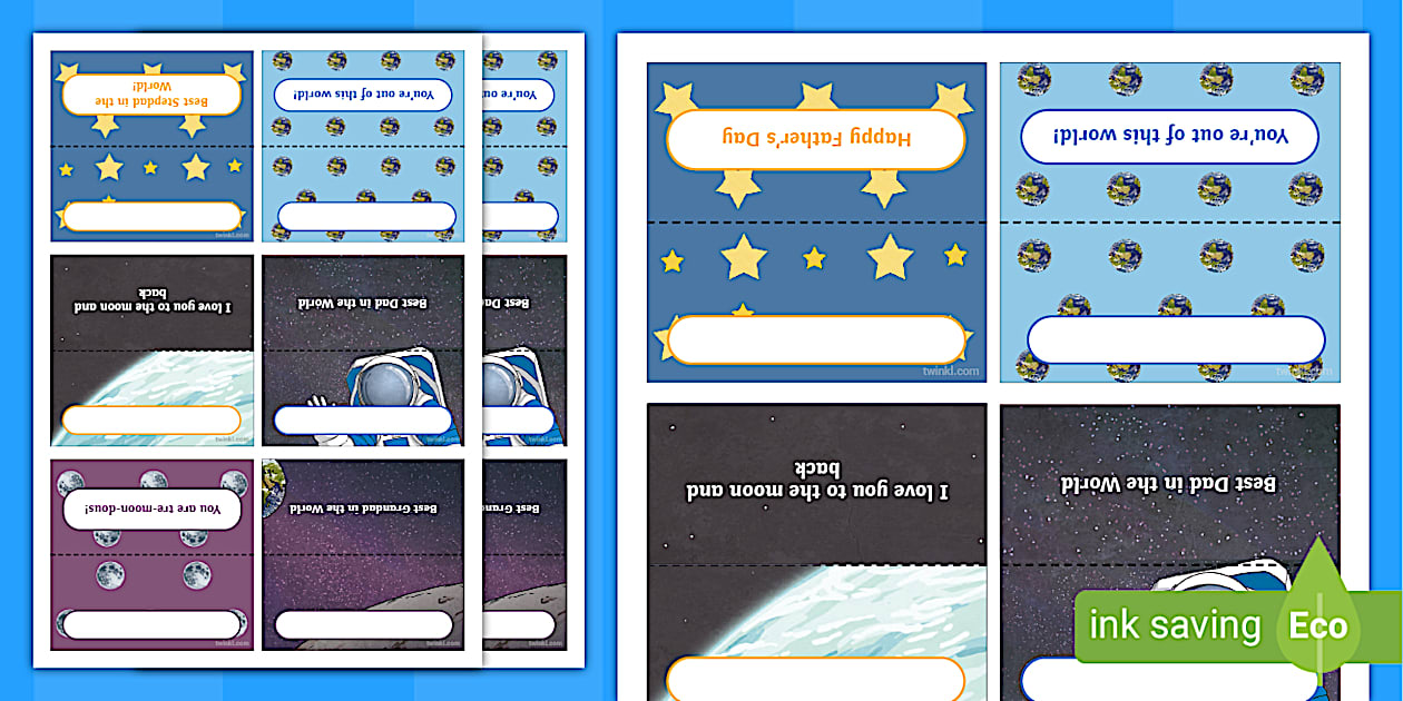 Moon Place Name Cards - Twinkl - Father's Day (teacher made)