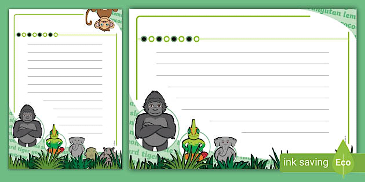 Jungle Animals Page Border Pack (teacher made) - Twinkl