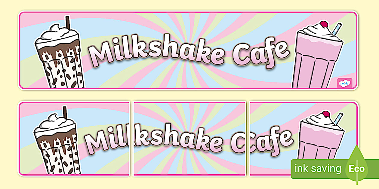 Milkshake Cafe Role-Play Banner (professor feito) - Twinkl