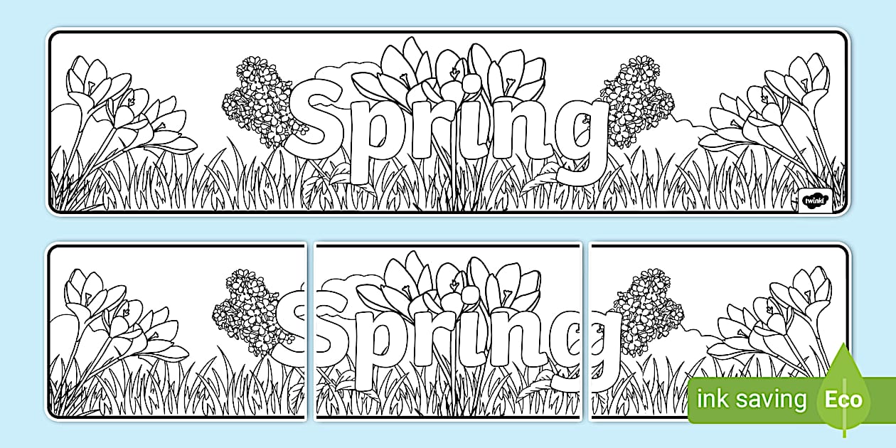Spring Colouring Display Banner (teacher made) - Twinkl