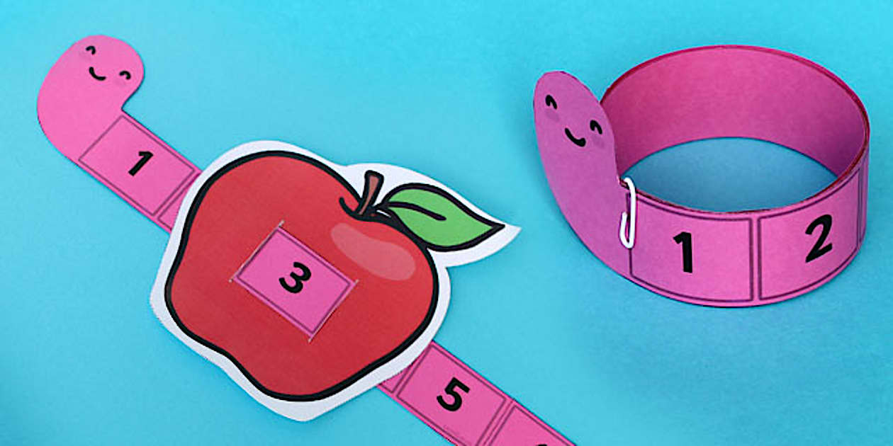 Worm and Apple Editable Counting Strip (teacher made)