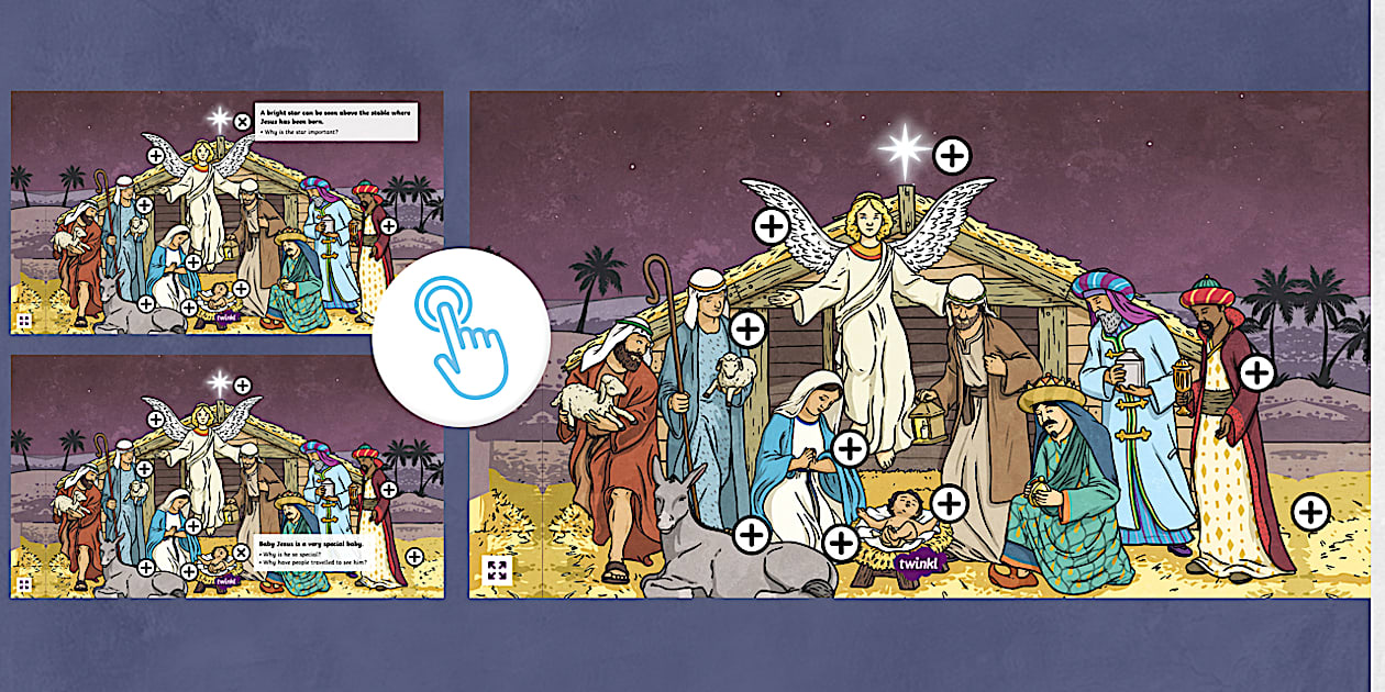 Nativity Questions Hotspots (teacher made) - Twinkl