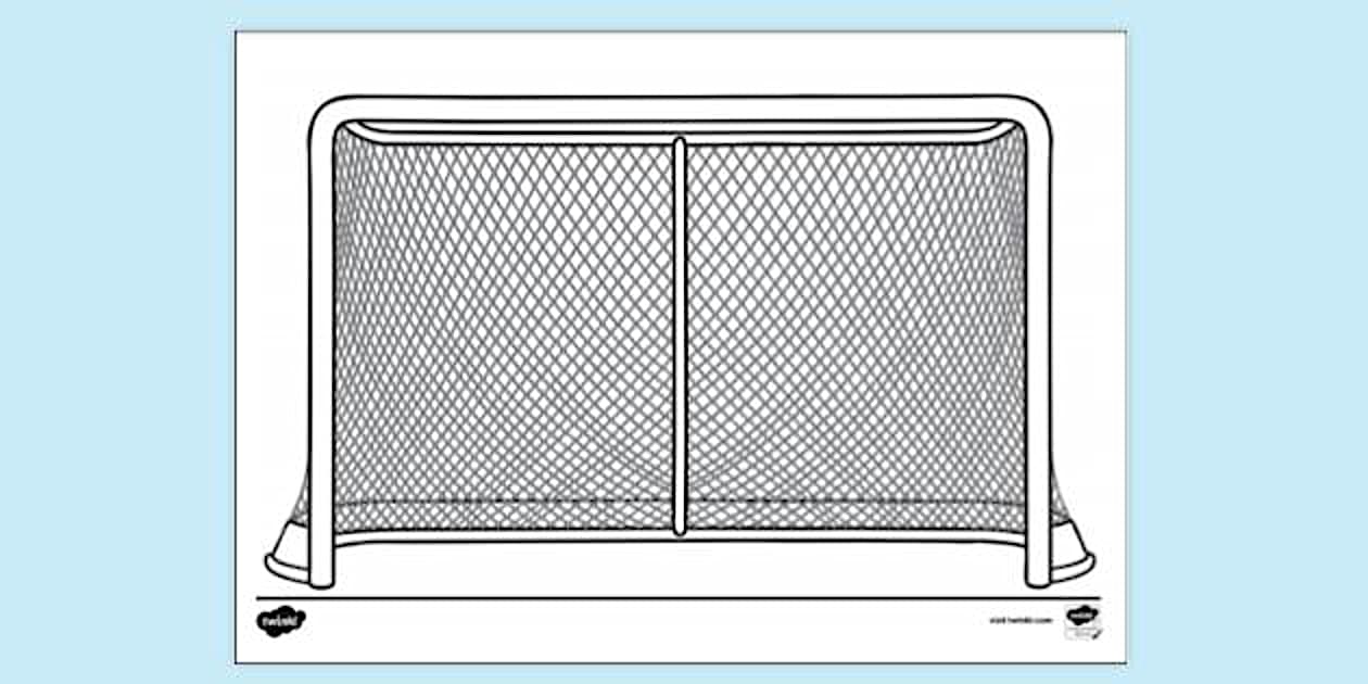 Ice Hockey Net Colouring Sheet | Colouring Sheets - Twinkl