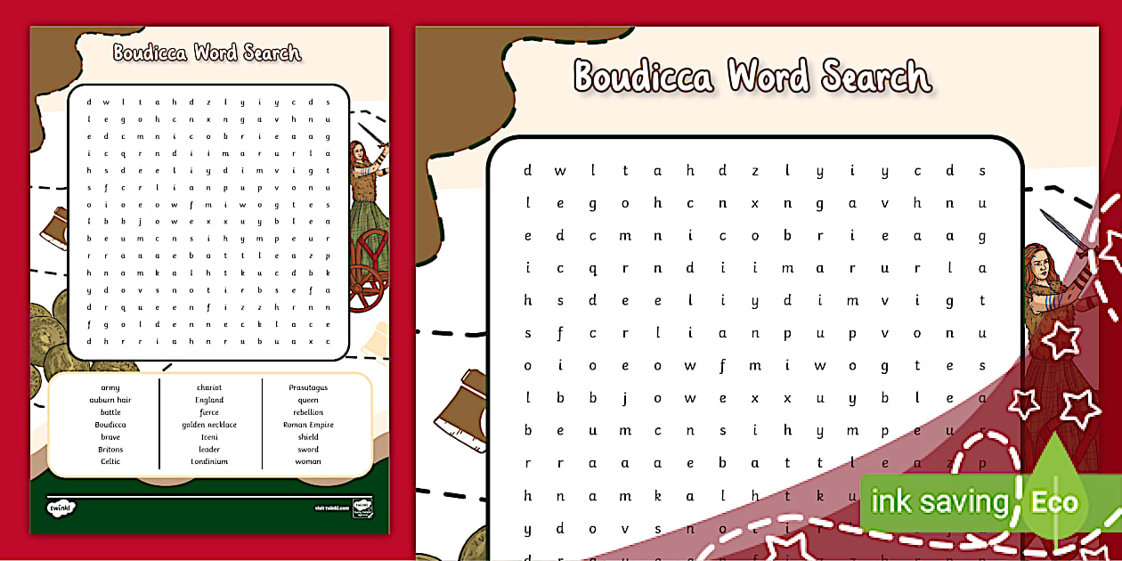 Boudicca Word Search (teacher made) - Twinkl