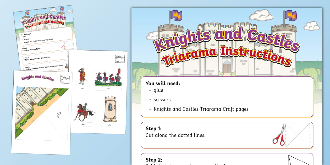 Knights and Castles Triarama Craft - Instructions - Twinkl