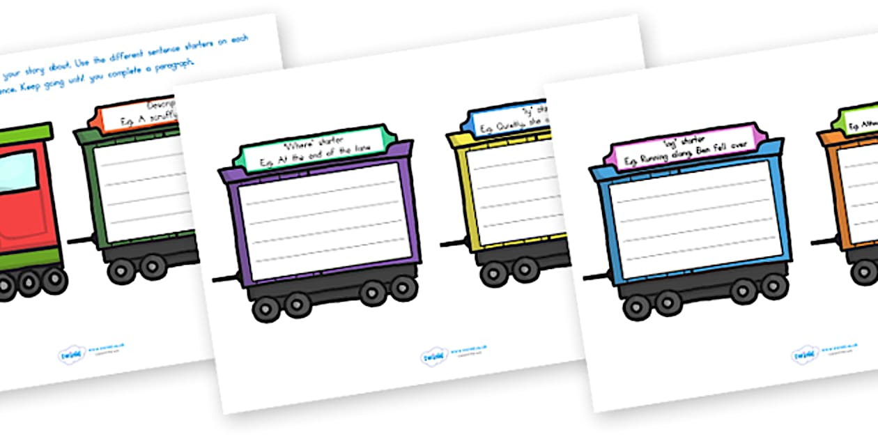 Sentence Starters Train Activity (teacher made) - Twinkl